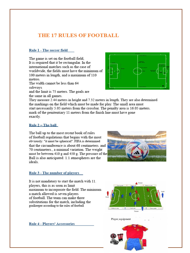 The 17 Rules of Soccer | PDF | Association Football | Sports