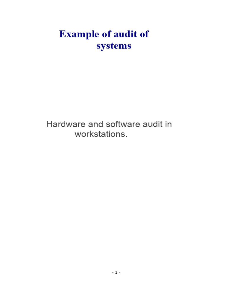 Example of Systems Audit - Workstation | PDF | Computer Security | Security