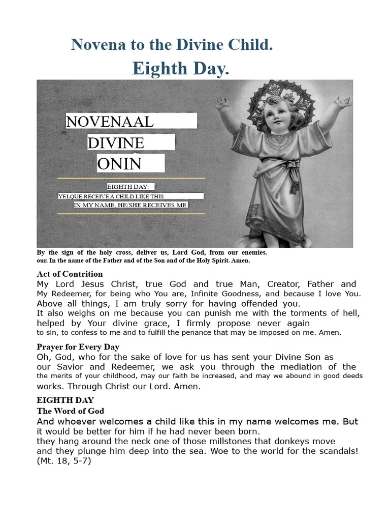 Novena To The Divine Child Eighth Day | PDF | Jesus | Religious Belief ...