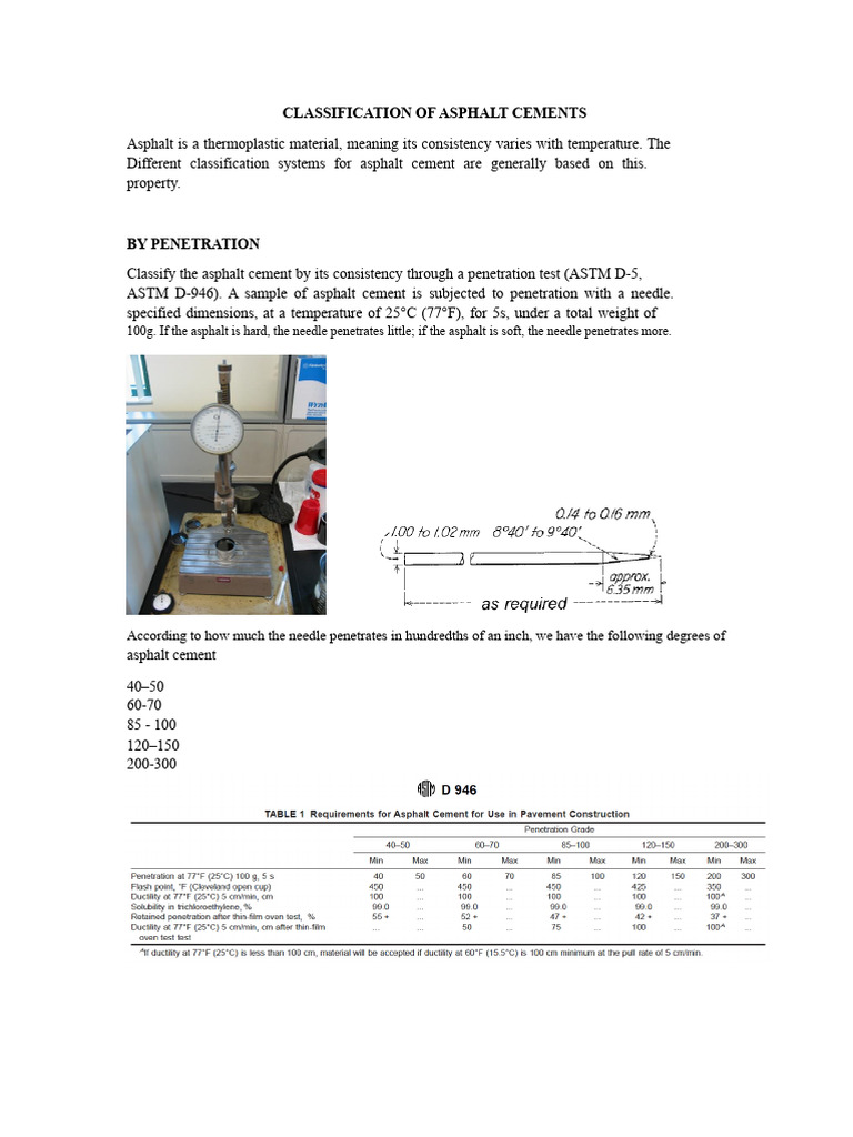 Asphalt Cement Classification Methods | PDF | Road Surface | Viscosity