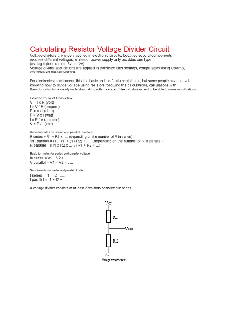Calculate Led.c and R | PDF | Resistor | Series And Parallel Circuits