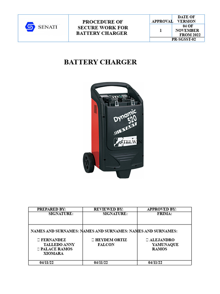 Safe Battery Charging Procedures | PDF | Battery Charger | Electricity