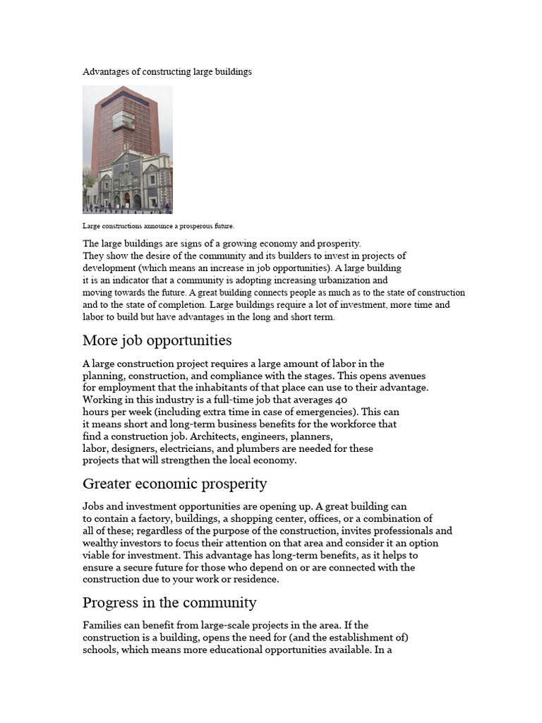 Benefits of Large Building Construction | PDF | Green Building ...