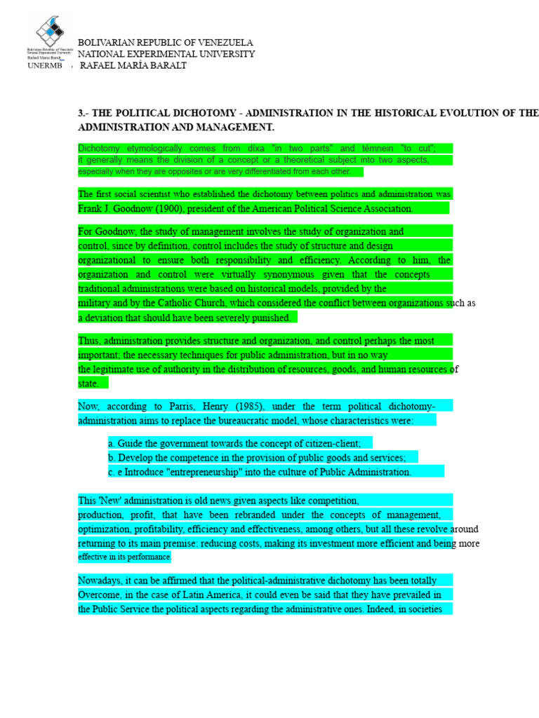 The Political Dichotomy - Administration in The Historical Evolution of ...