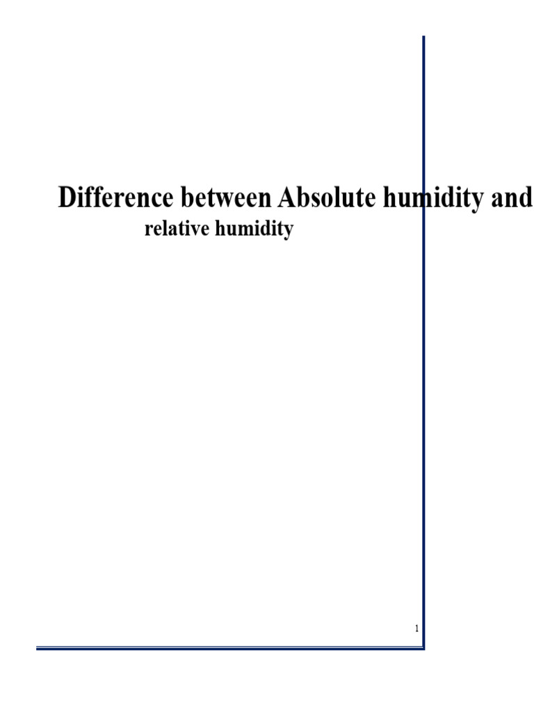 Absolute vs Relative Humidity Explained | PDF | Humidity | Water Vapor