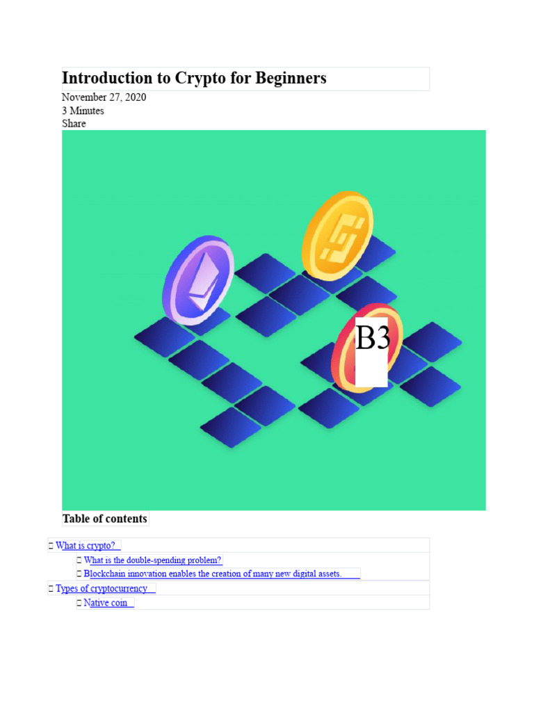 Introduction To Crypto For Beginners | PDF | Cryptocurrency | Bitcoin