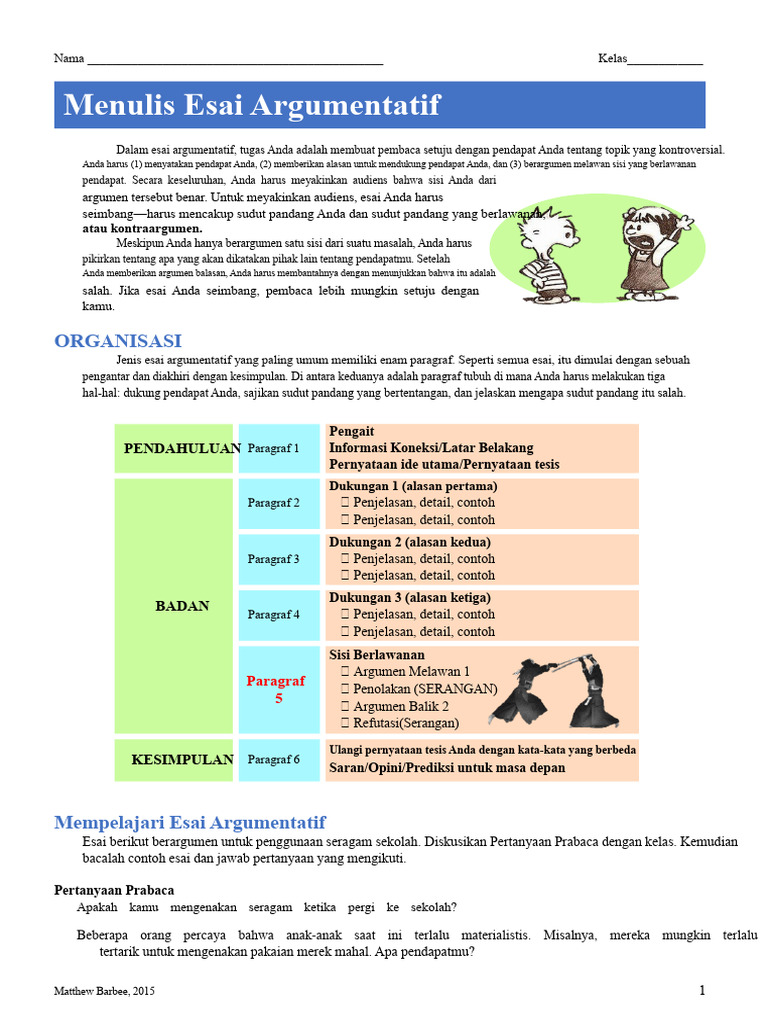 Panduan Menulis Esai Argumentatif | PDF