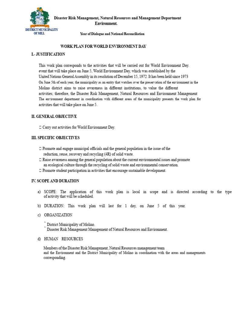 World Environment Day Work Plan 2023 | PDF | Waste | Municipal Solid Waste