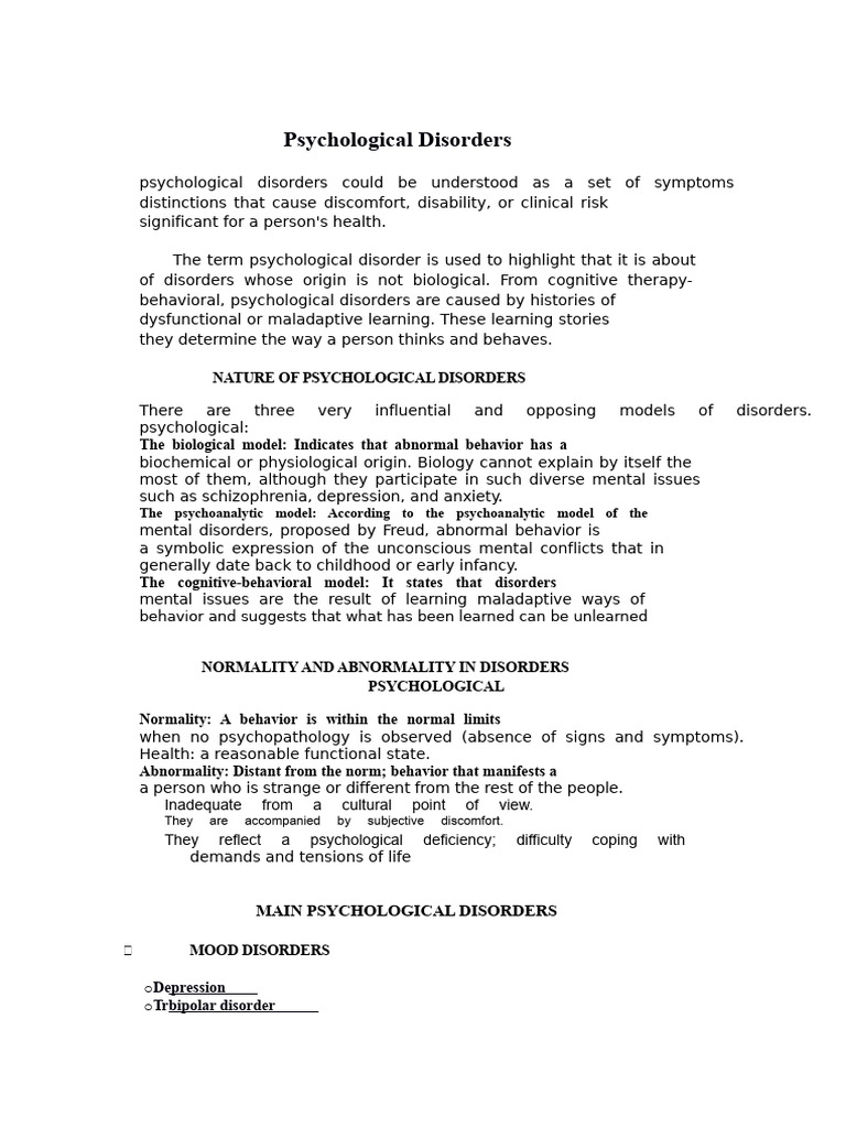 Understanding Psychological Disorders | PDF | Mental Disorder | Psychology