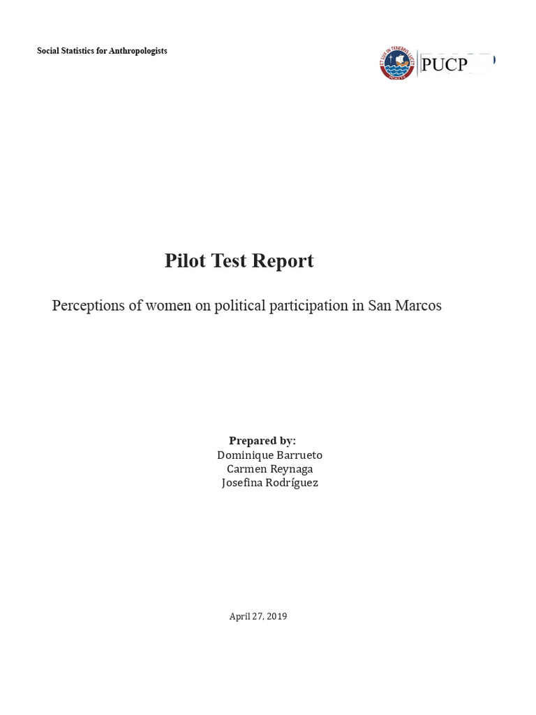 Pilot Test Report | PDF