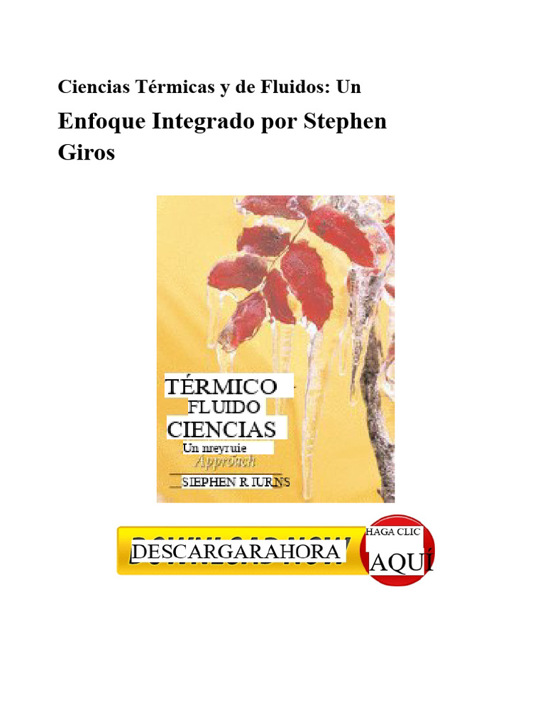 Ciencias Térmicas y Fluidas Una Aplicación Integrada PDF | PDF