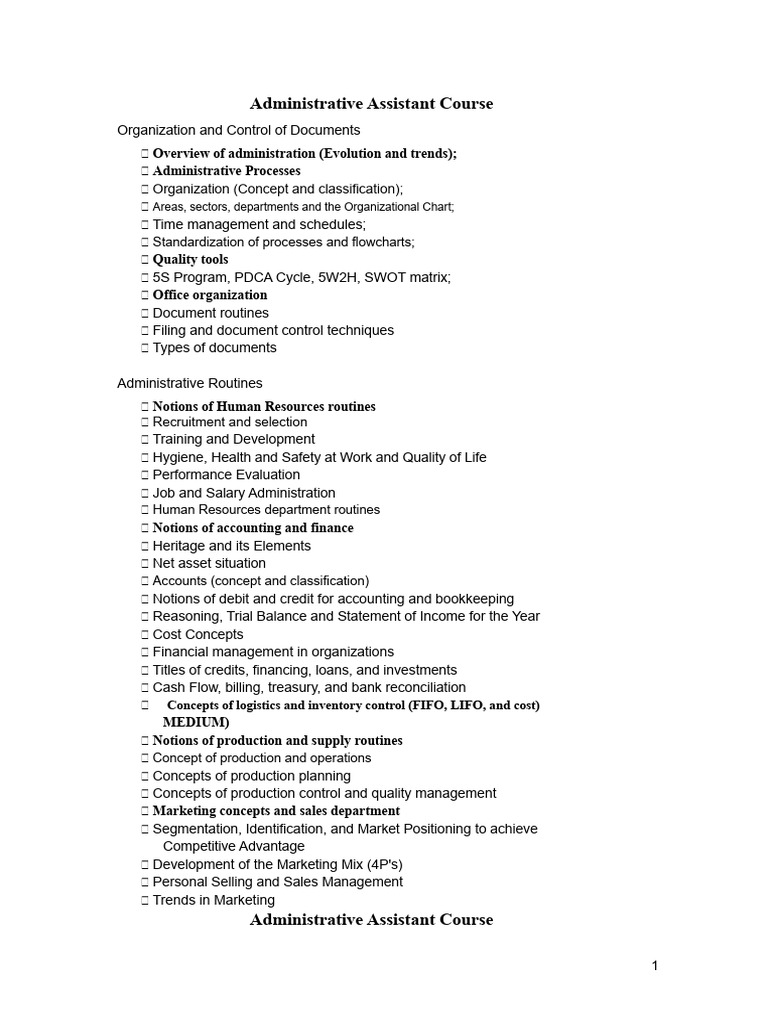 Administrative Assistant Handbook SENAI Transforma | PDF | Recruitment ...