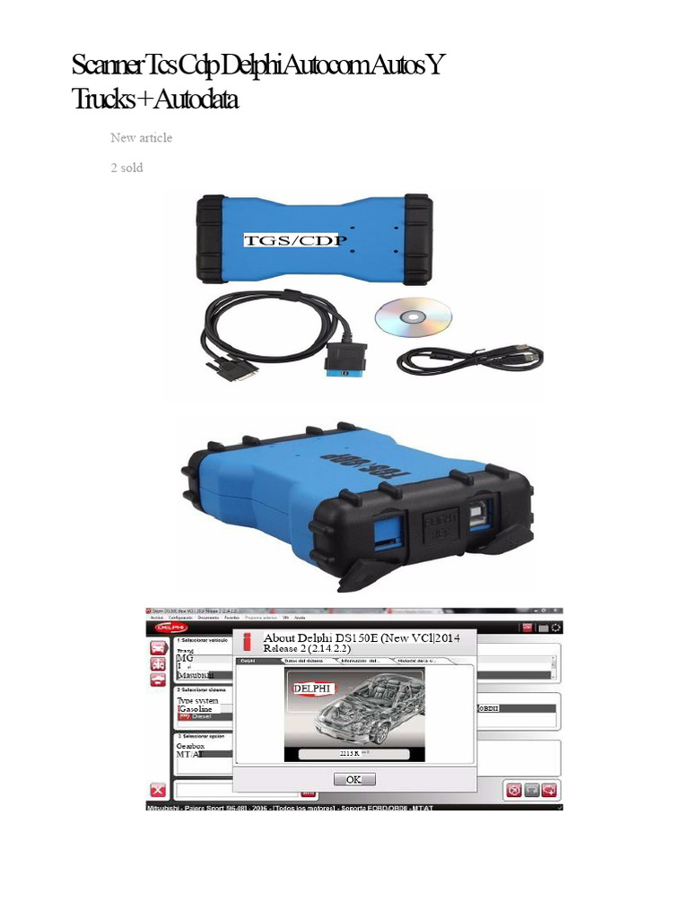 TCS CDP Scanner for Cars and Trucks | PDF | Motor Vehicle | Automotive ...