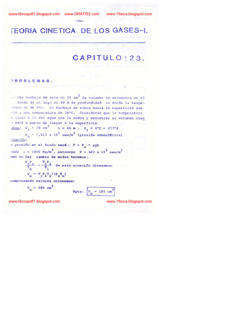 Chapter 22 Kinetic Theory of Gases - Solved Exercises - Resnick Halliday | PDF