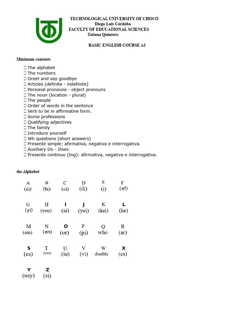 English Course A1 | PDF | Verb | Grammatical Number