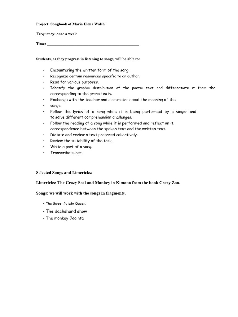 Songbook of María Elena Walsh | PDF