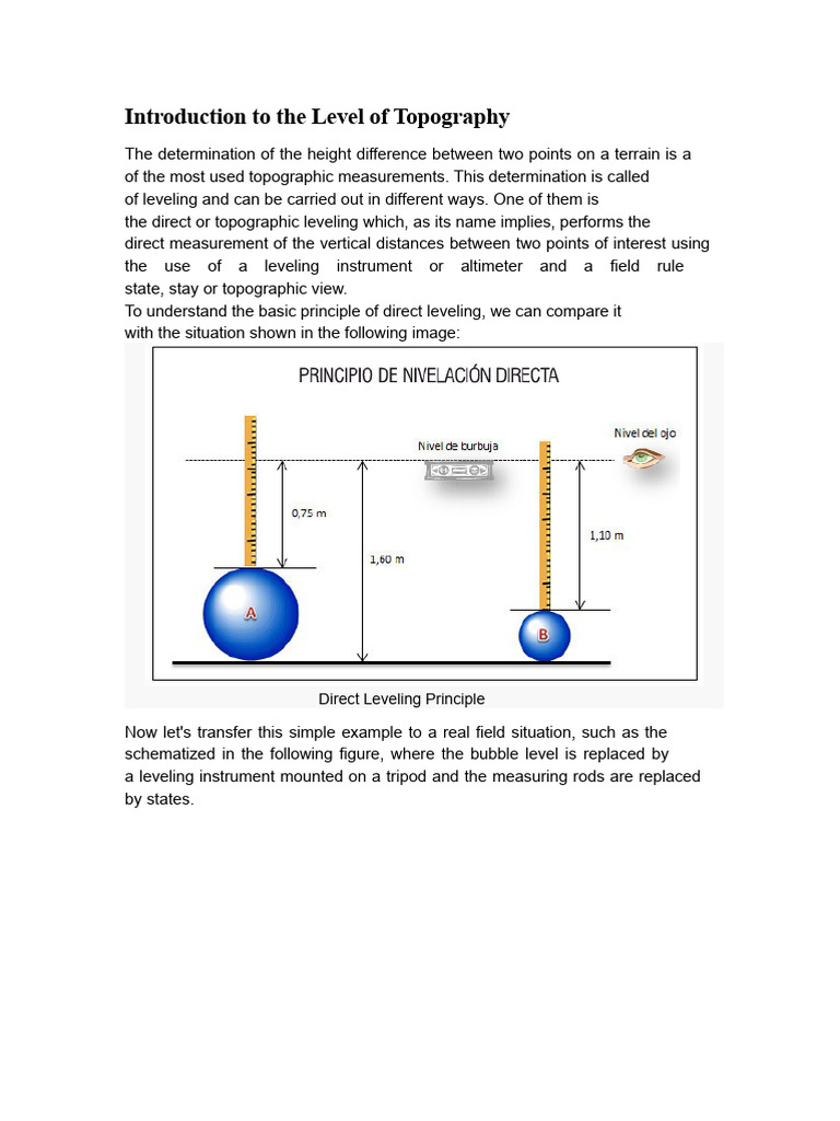 Introduction To The Level of Topography | PDF | Topography | Surveying