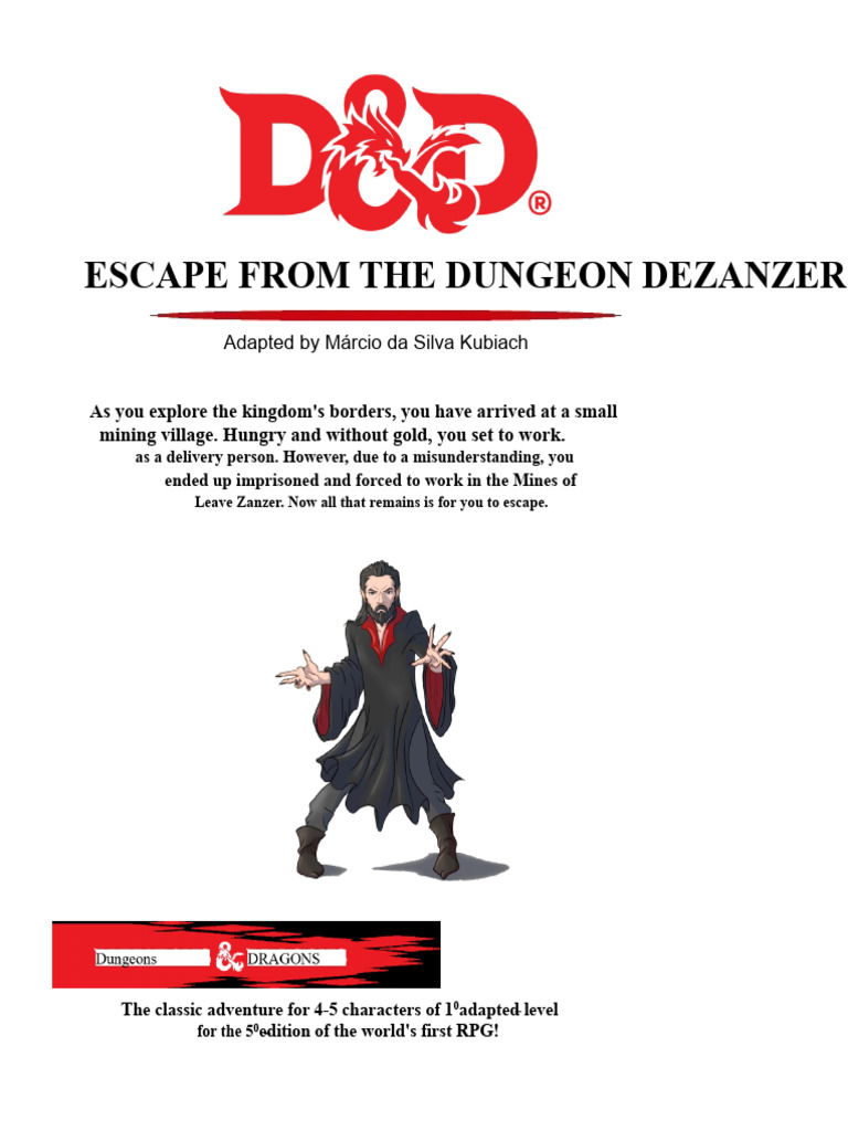 Escape from Zanzer's Dungeon Adventure | PDF | Dwarf (Dungeons ...