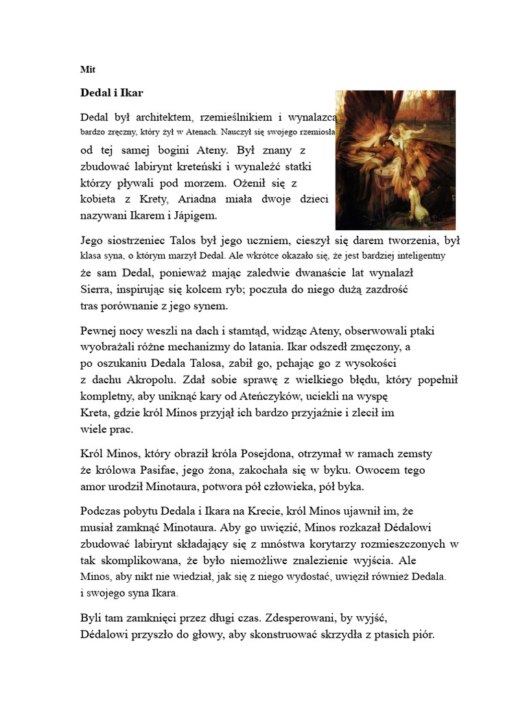 Ikar I Dedal | PDF
