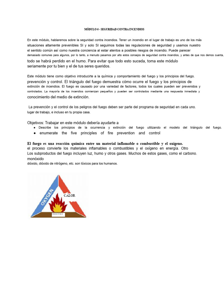 Módulo 6 - Seguridad Contra Incendios | PDF | Incendios | Combustibles
