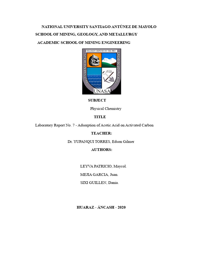 Acetic Acid Adsorption on Activated Carbon | PDF | Adsorption ...