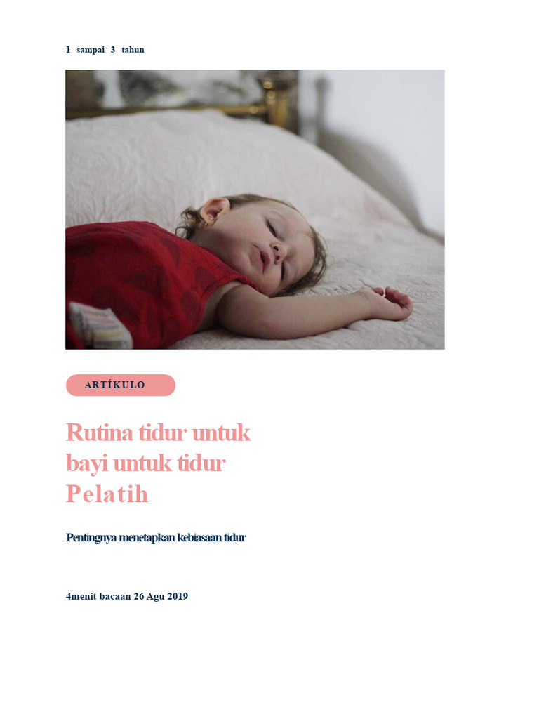 Rutinitas Tidur Bayi yang Efektif | PDF