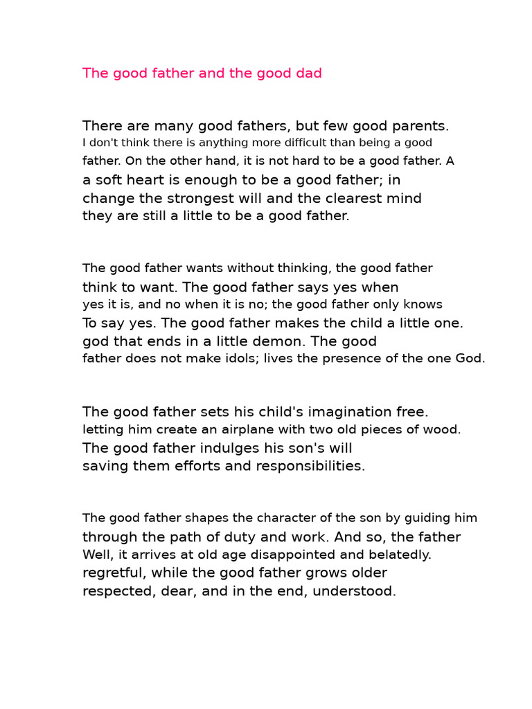 The Good Father and The Good Father | PDF