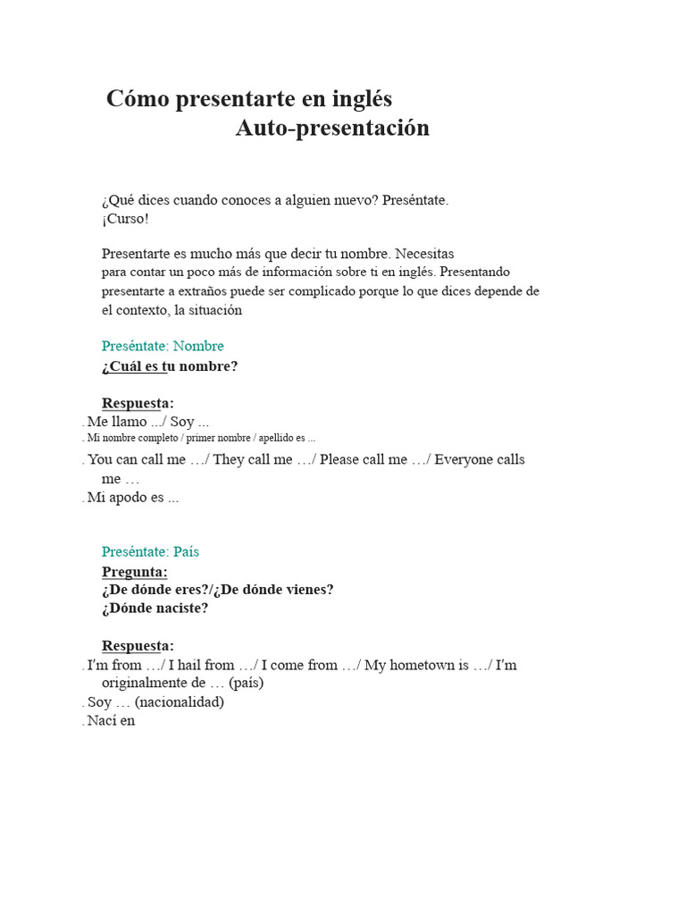 Cómo Presentarte | PDF
