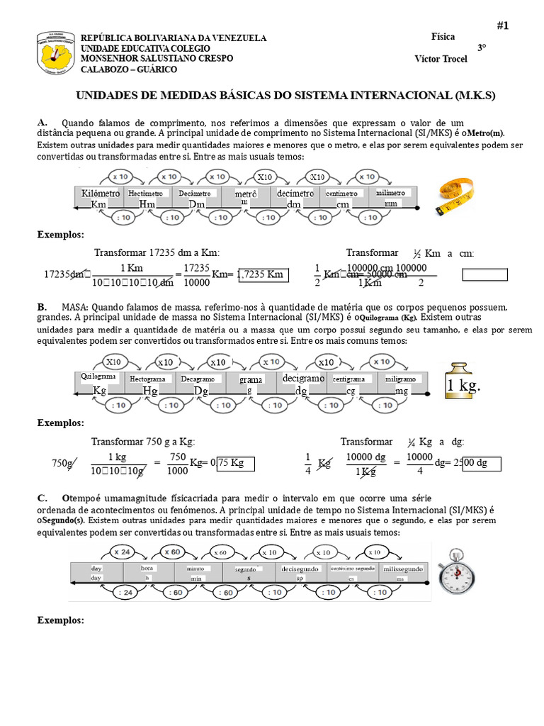 Sistema Internacional de Medidas (M.K.S.) | PDF | Metro | Sistema ...