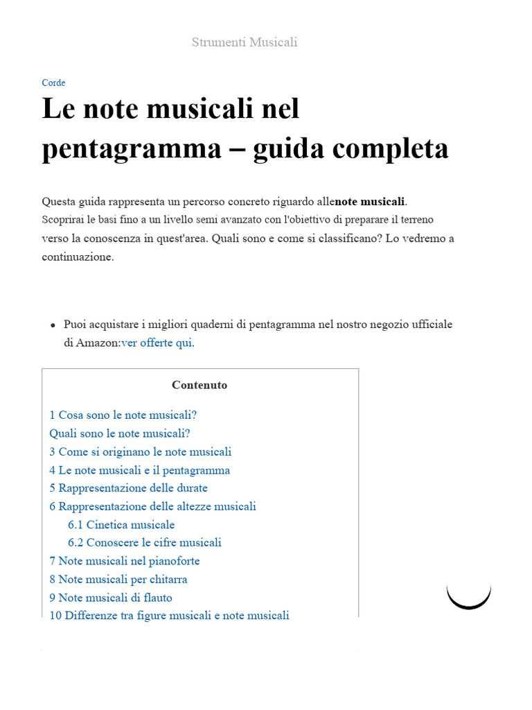 Le Note Musicali Nel Pentagramma - Guida Completa | PDF