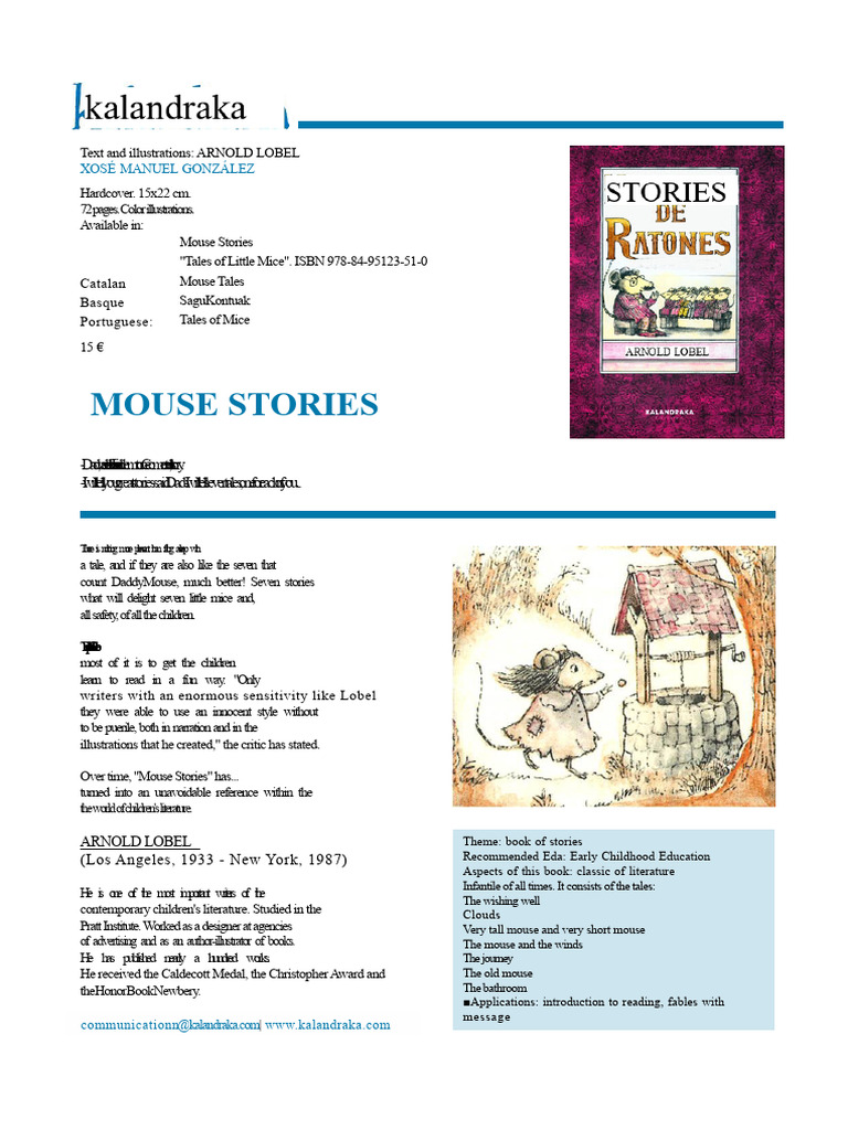 Mouse Stories: Tales for Children | PDF | Children's Literature | Writing