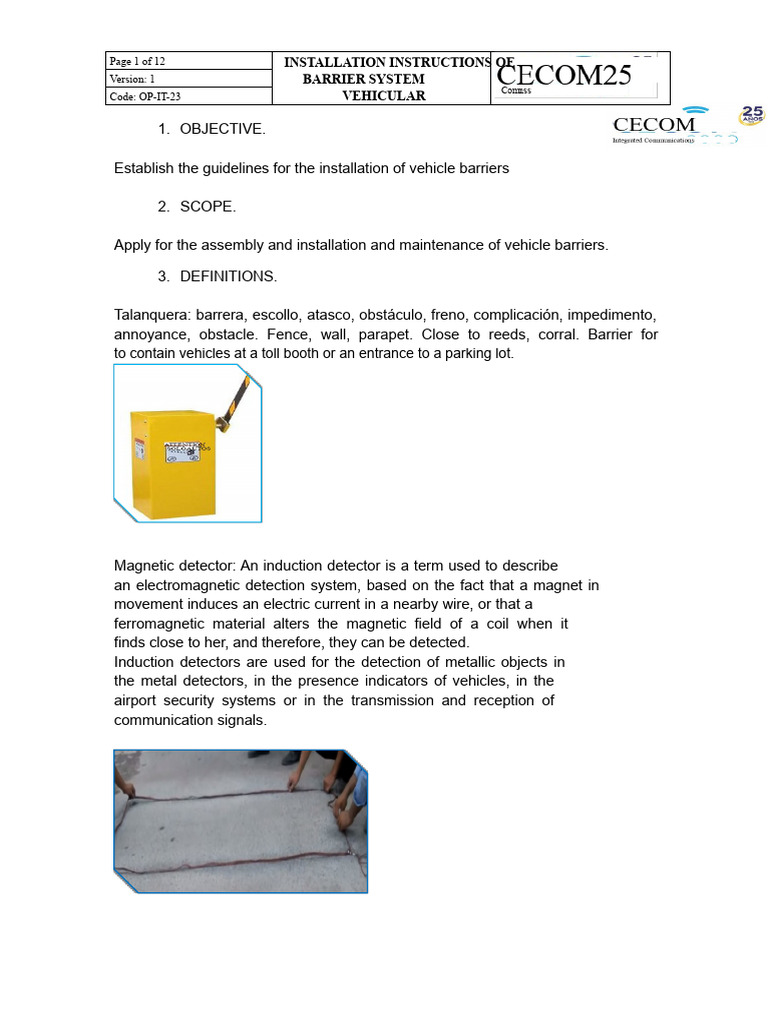 Instructions For Barriers | PDF | Electromagnetic Induction