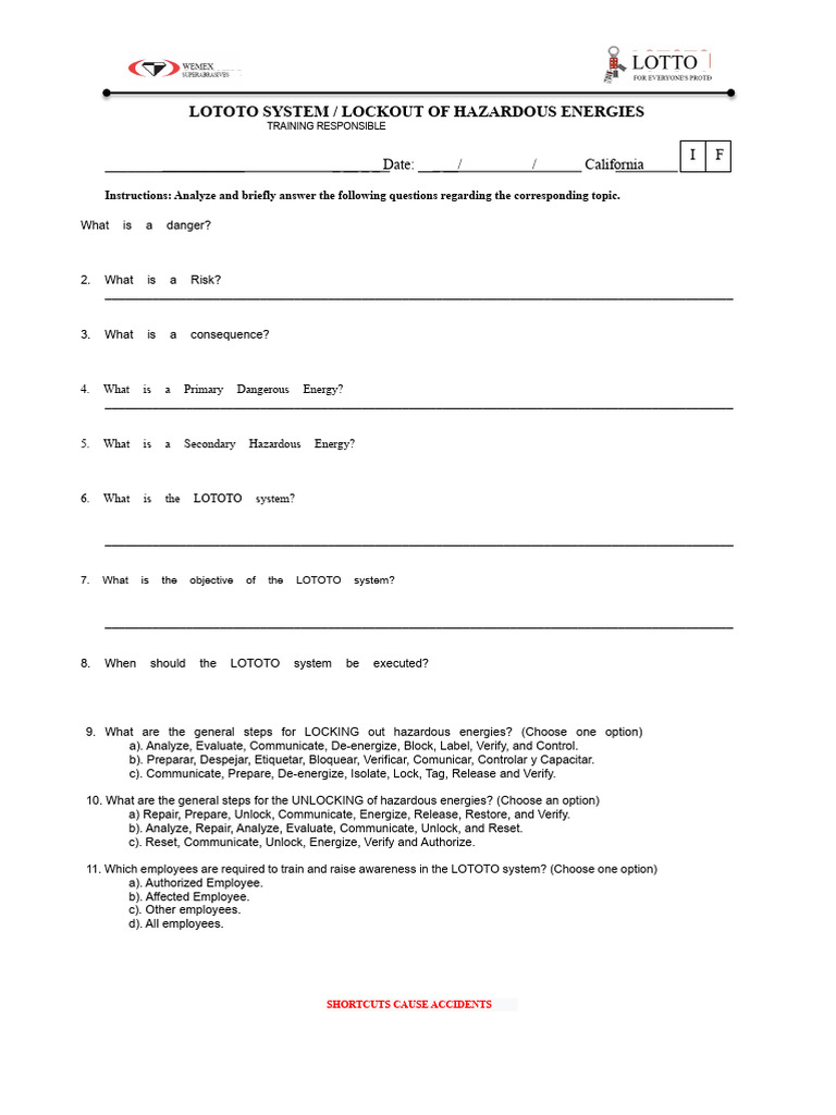 Exam LOTO | PDF