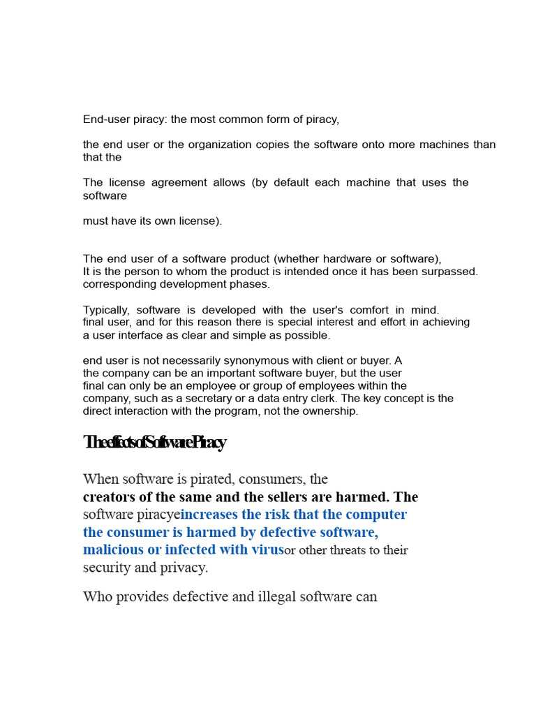End User Piracy | PDF | Copyright Infringement | Software