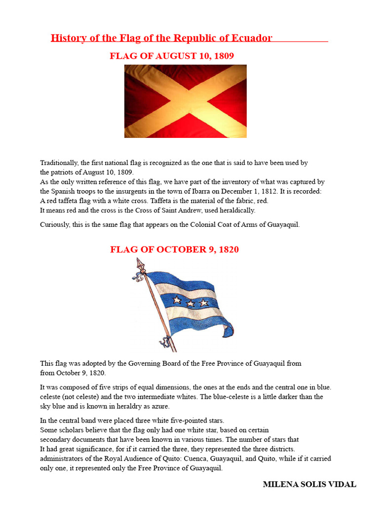 History of Ecuador's National Flag | PDF | Ecuador | Heraldry