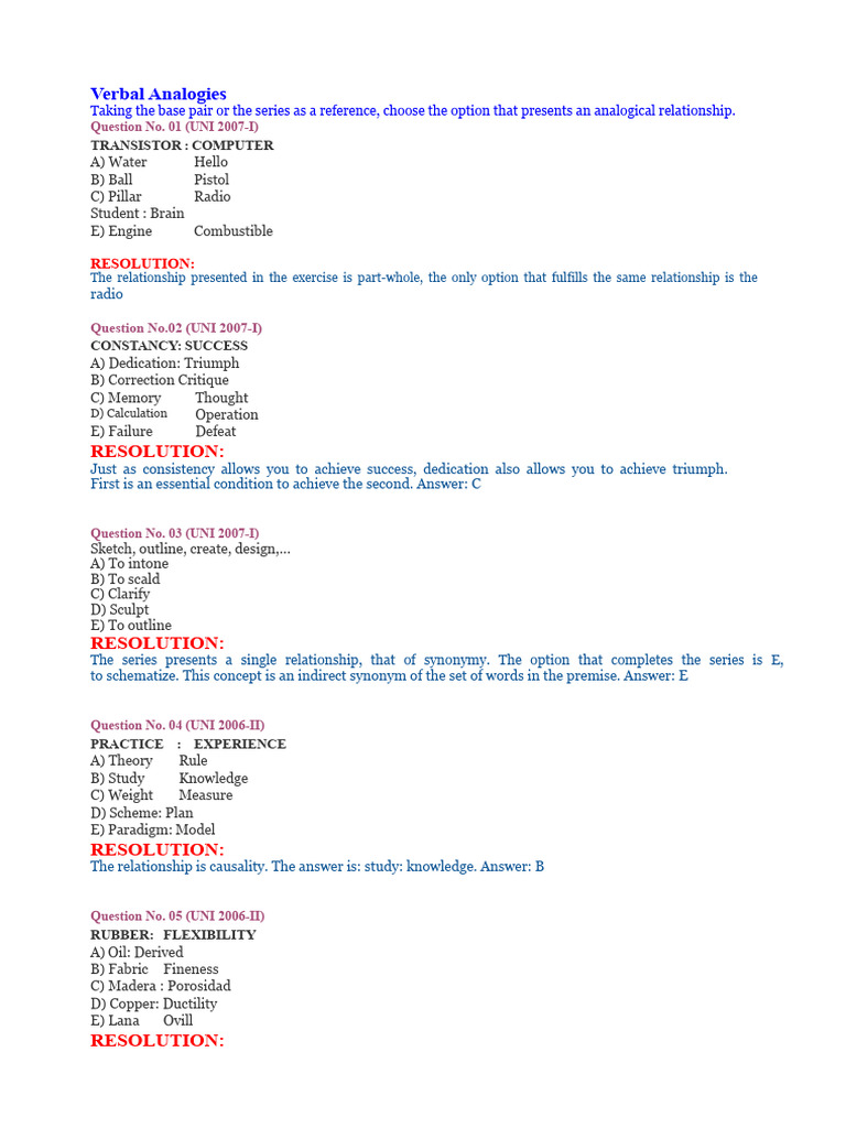 Verbal Analogies | PDF | Dialectic | Truth