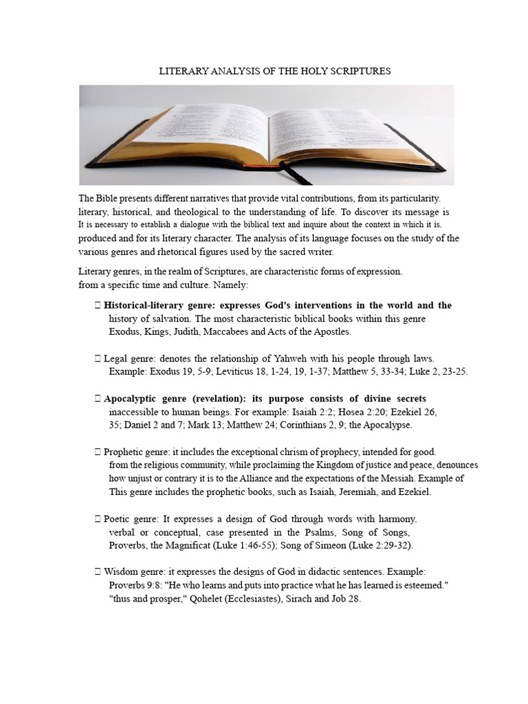 Literary Analysis of Biblical Genres | PDF | Bible | Parables Of Jesus