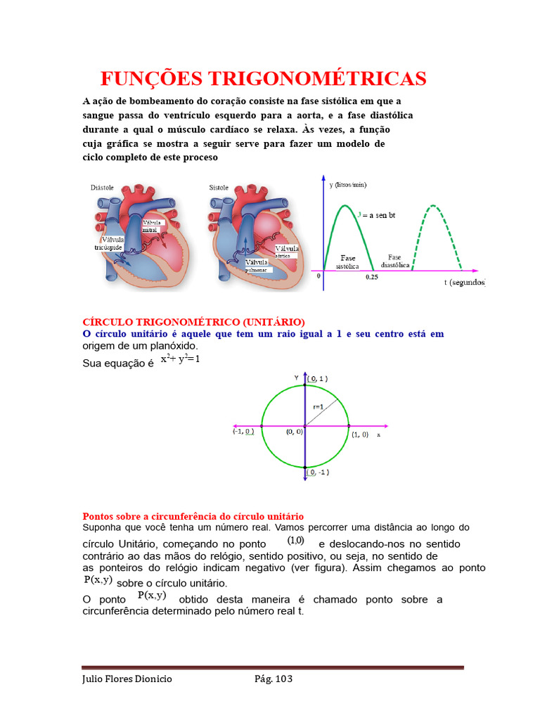 Funções Trigonométricas e Gráficos | PDF | Trigonometria | Círculo