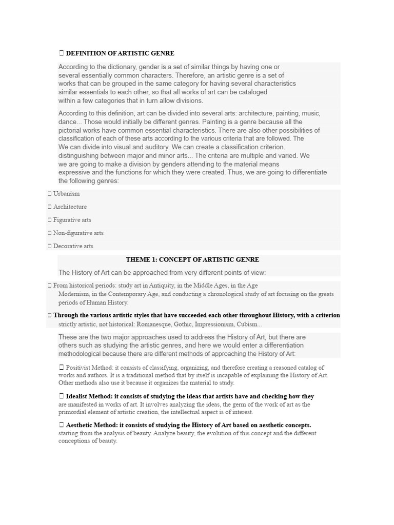 Definition of Artistic Genre | PDF | Genre | Semantics