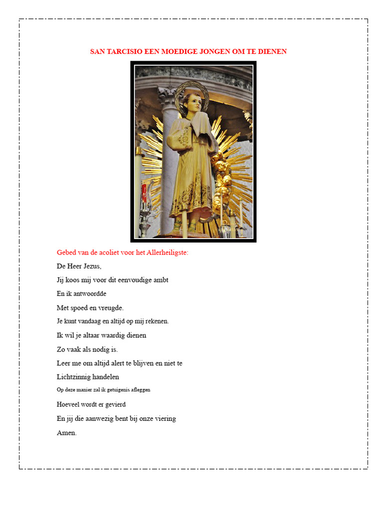 San Tarcisio Een Dappere Jongen Om Te Dienen | PDF