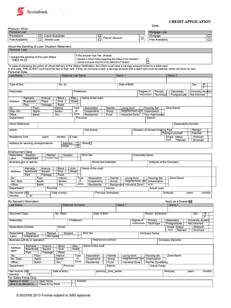 Scotiabank Credit Card Application Form | PDF | Banks | Insurance