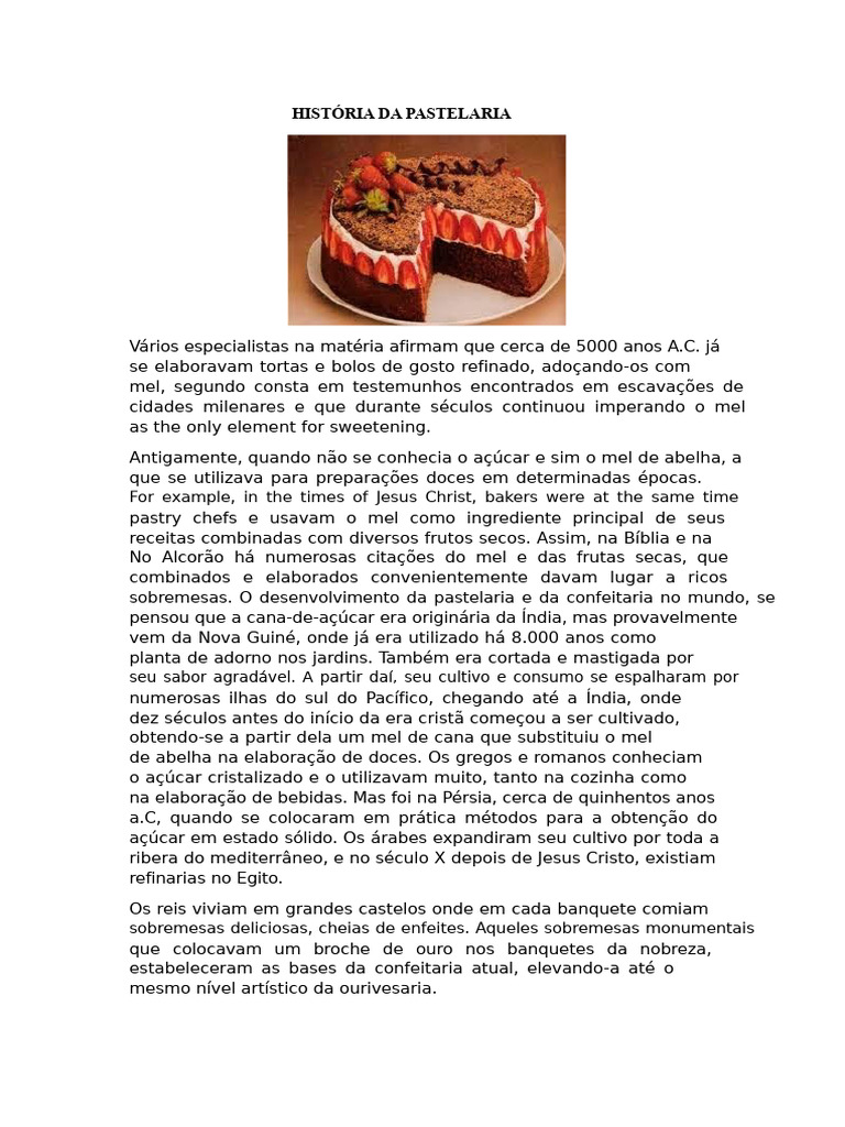 História Da Confeitaria Pdf Cafeteria Açúcar