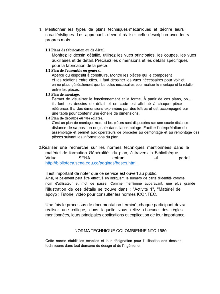 Types de plans techniques et normes NTC | PDF | Dessin
