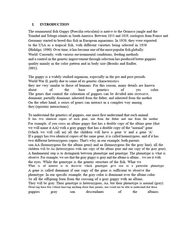 Guppy Fish Genetics and Characteristics | PDF | Dominance (Genetics ...