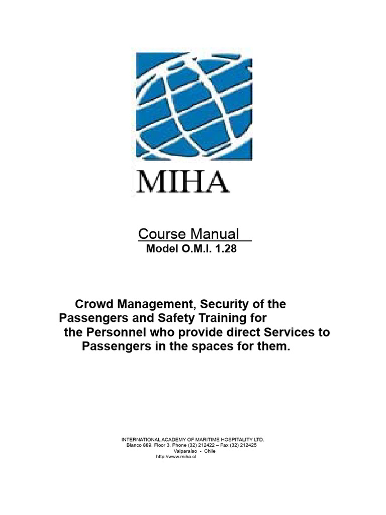 Manual Course OMI 1.28 - Crowd Management PDF | PDF | Ships | Sea Captain