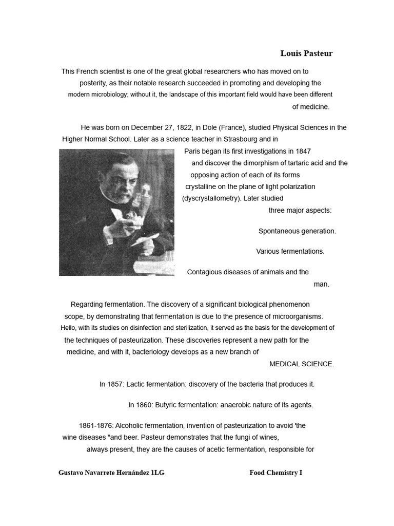Louis Pasteur | PDF | Louis Pasteur | Fermentation