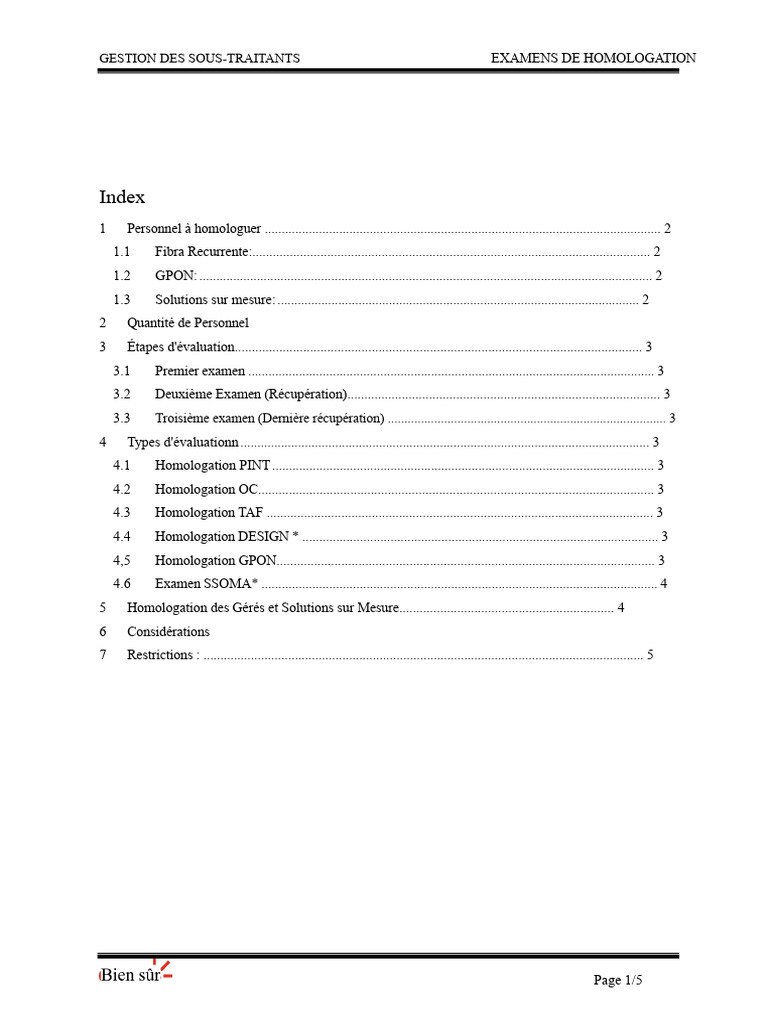 Annexe 1 Processus Des Examens D'homologation | PDF