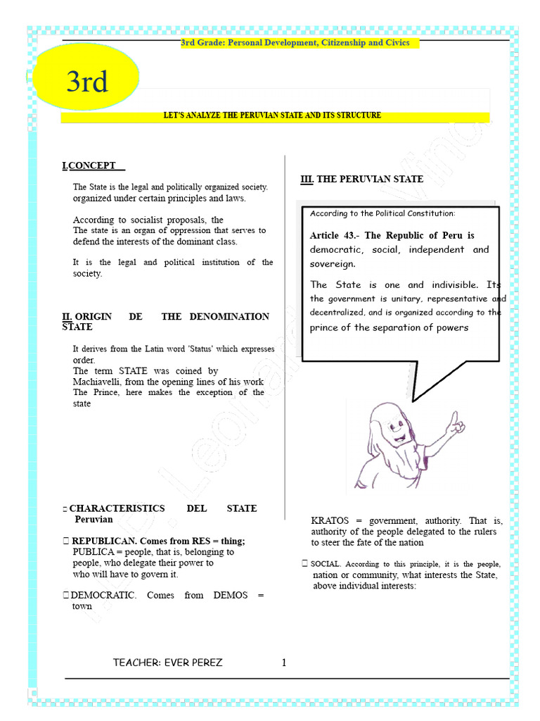 Third Grade DPCC | PDF | Peru | Constitution
