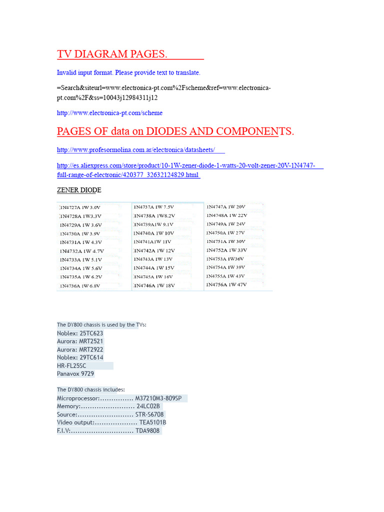 TV Diagram Pages | PDF | Remote Control | Computing
