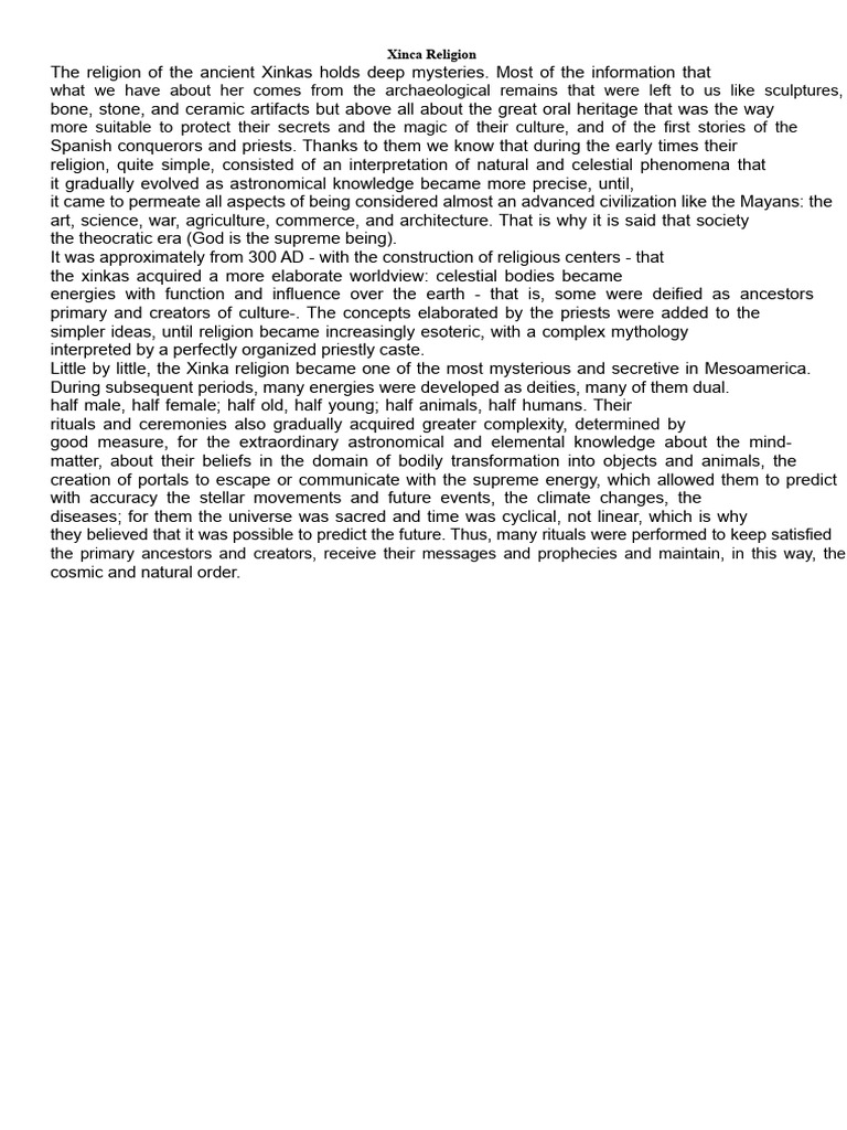 Xinca Religion | PDF